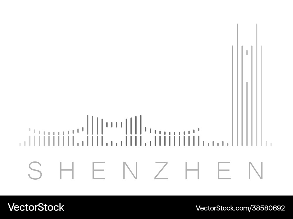 Vertical bars shenzhen landmark skyline Royalty Free Vector