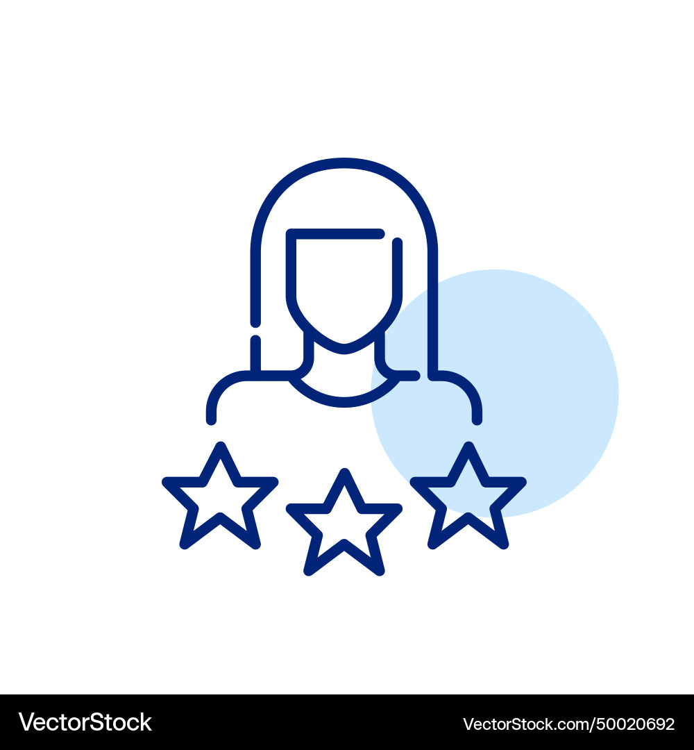 Woman user with three stars pixel perfect Vector Image