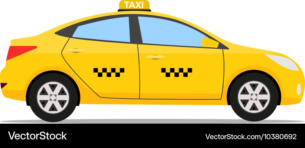 Yellow taxi car Royalty Free Vector Image - VectorStock