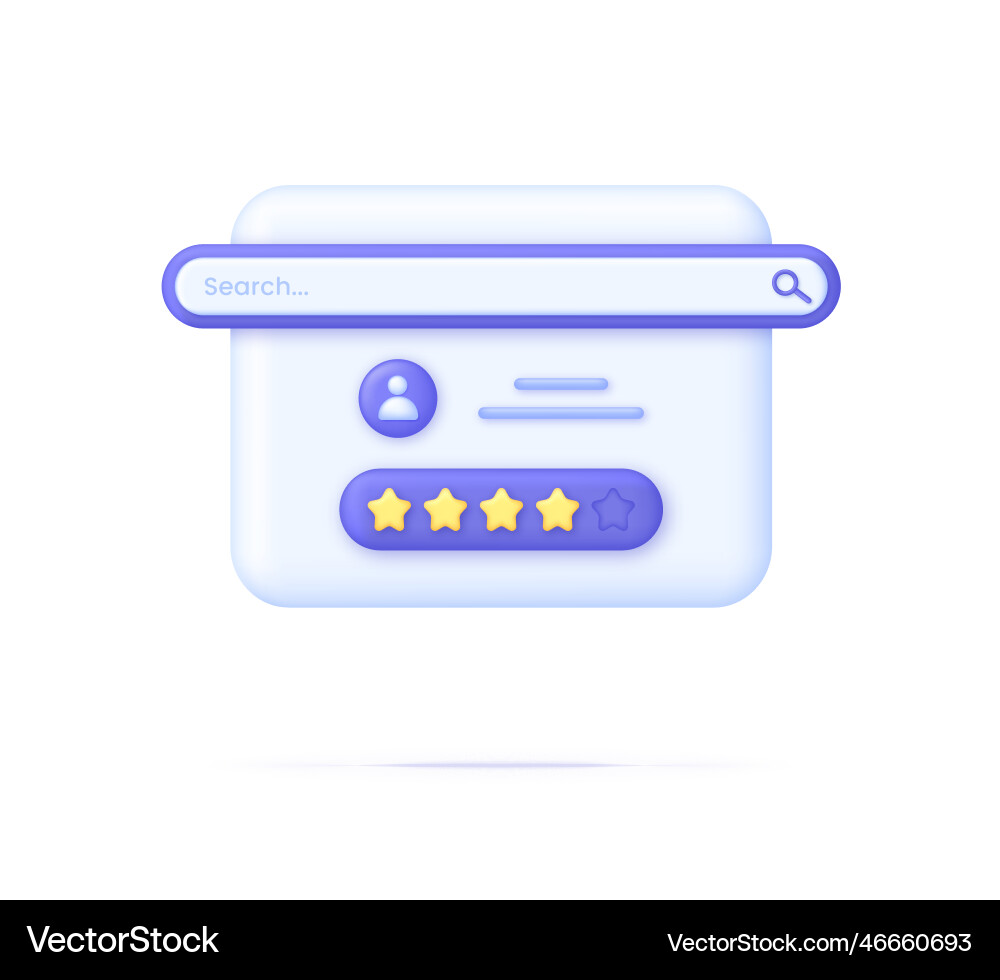 3d survey form with customer review window Vector Image