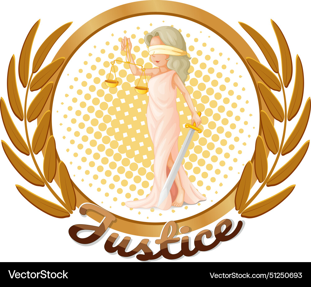 Blindfolded goddess with scales and sword Vector Image