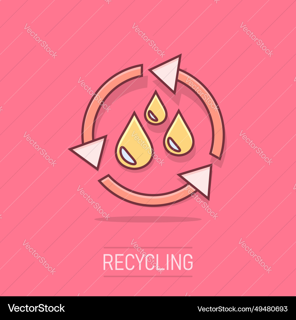 Cartoon water cycle icon in comic style recycling Vector Image