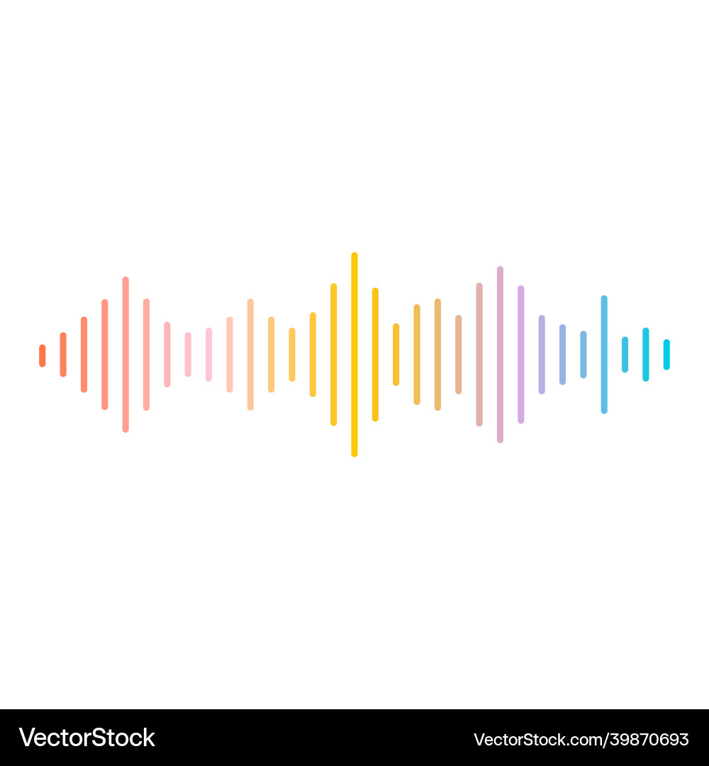Colorful sound wave isolated Royalty Free Vector Image