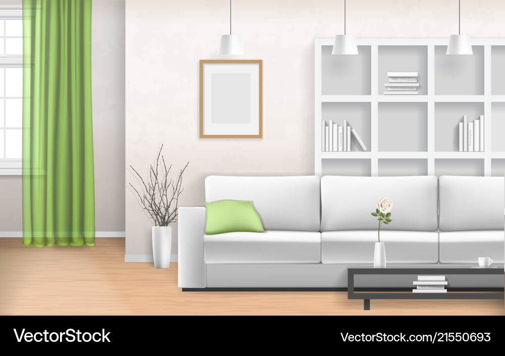 Cozy Living Room Interior Royalty Free Vector Image