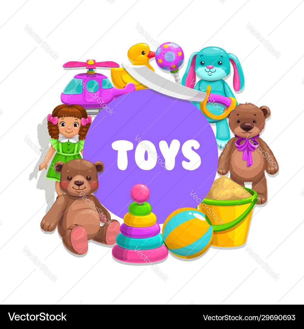 Kids toys banner Royalty Free Vector Image - VectorStock