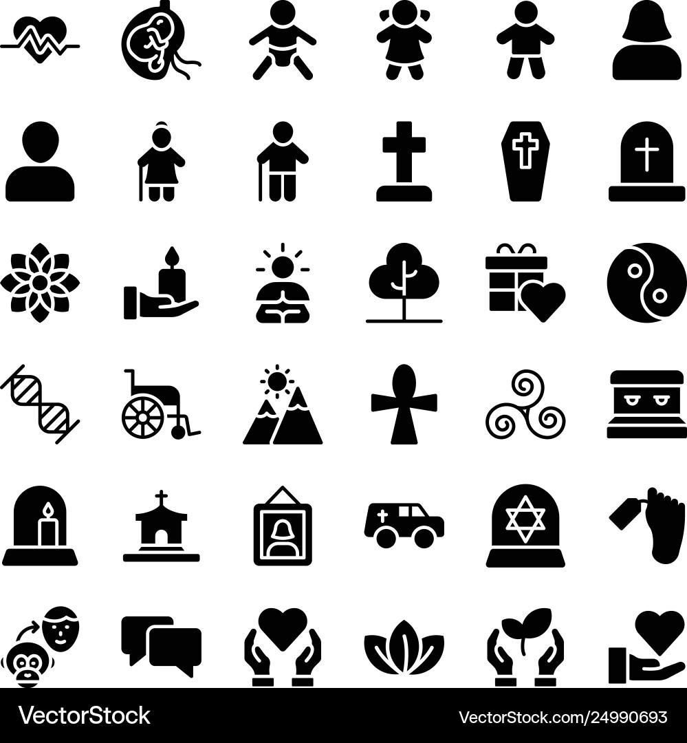 Life death and evolution icons Royalty Free Vector Image
