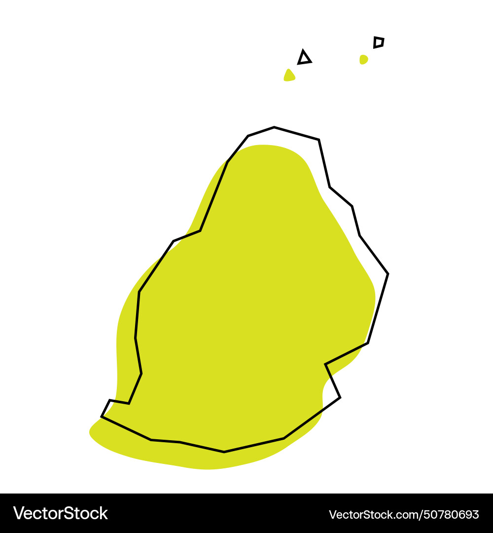 Mauritius simplified map Royalty Free Vector Image