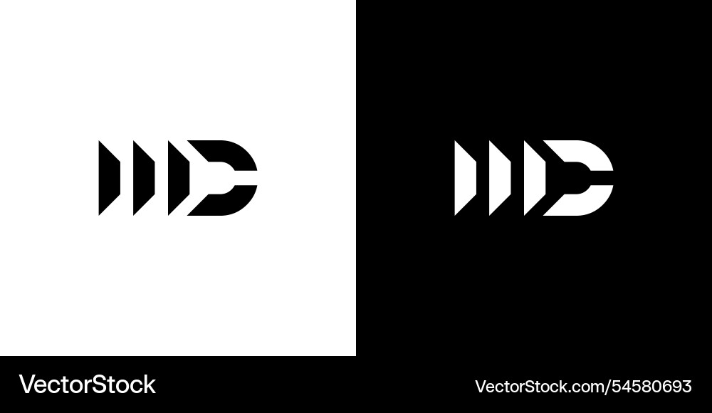 Modern and cool md logo design Royalty Free Vector Image
