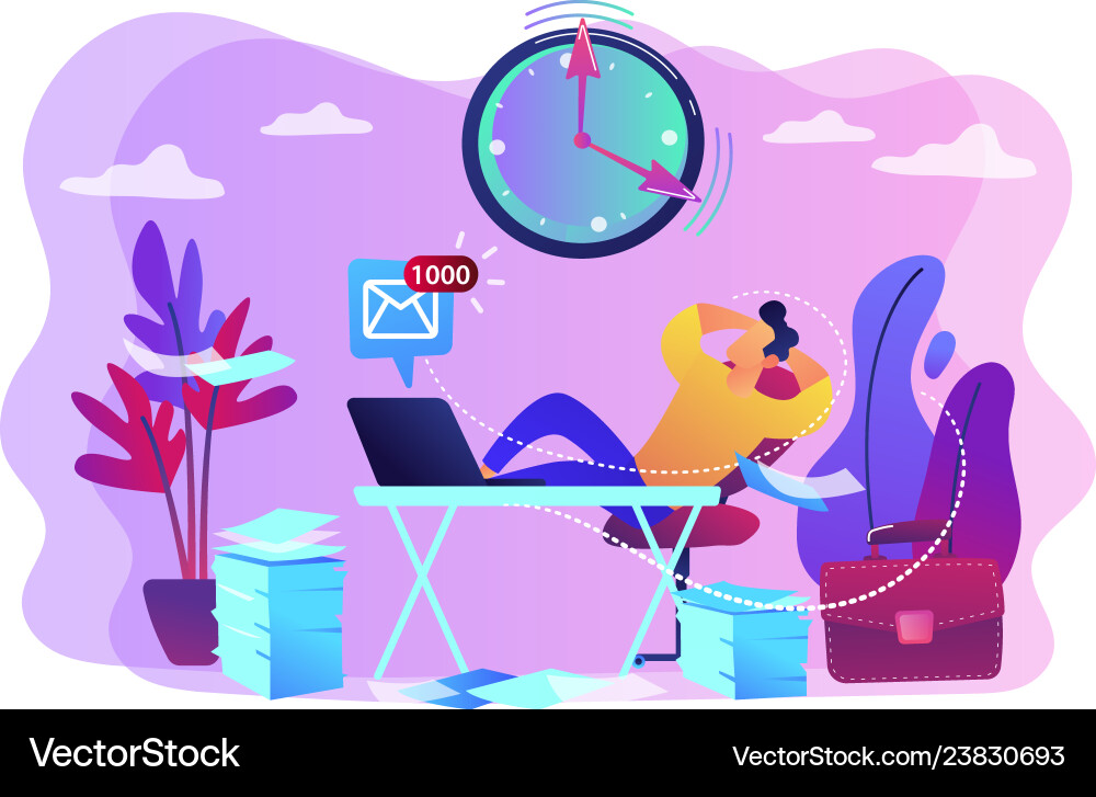 Procrastination concept Royalty Free Vector Image