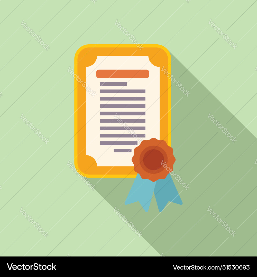 Receiving official document with blue ribbon Vector Image