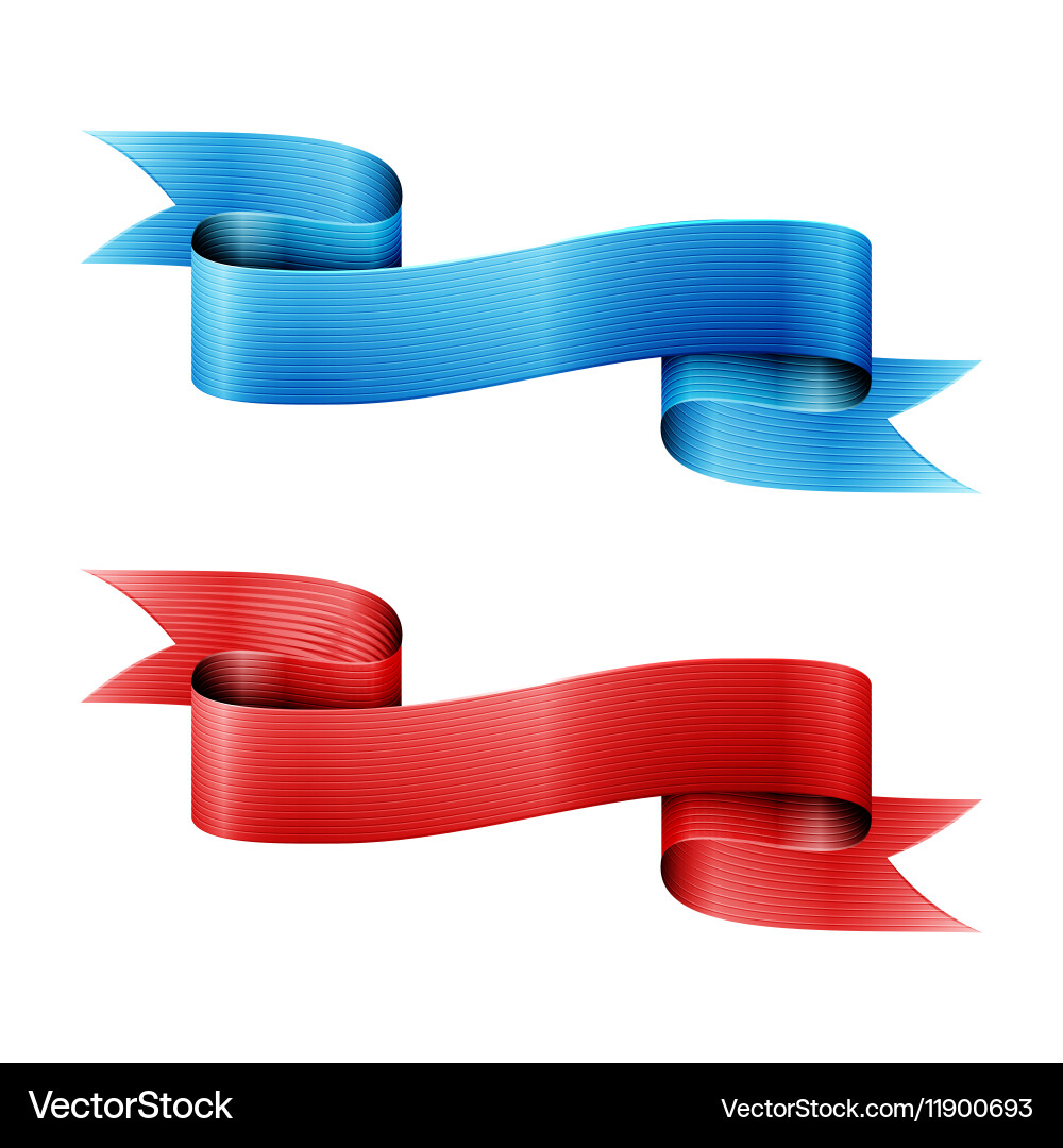 Red and blue ribbon Royalty Free Vector Image - VectorStock
