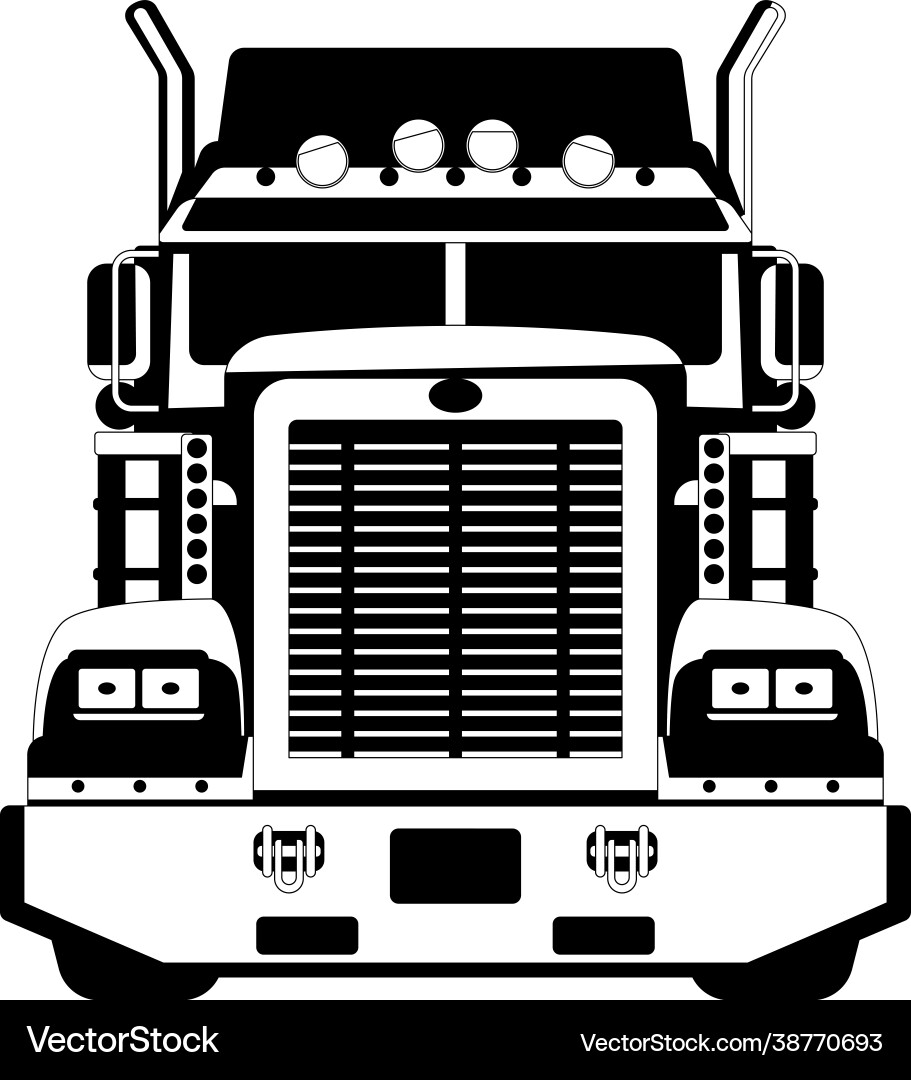 Semi Vrachtwagen Voorkant Vector Truck Front Stock Illustrations