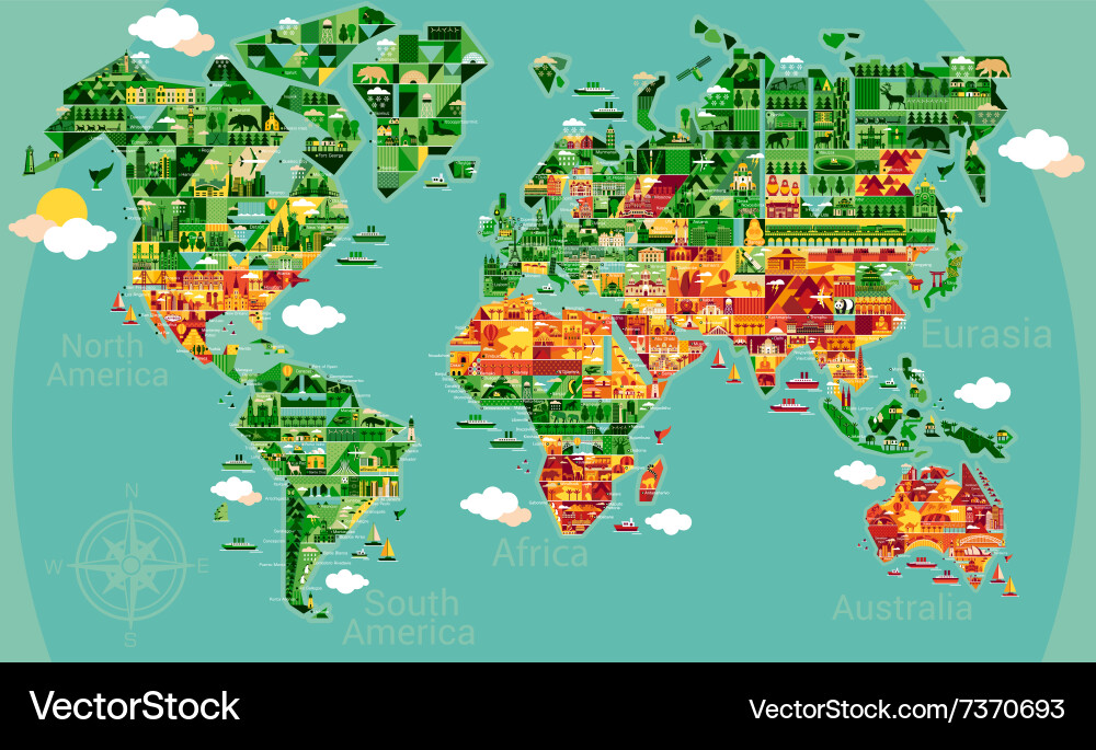 South America Map Cartoon Royalty Free Vector Image