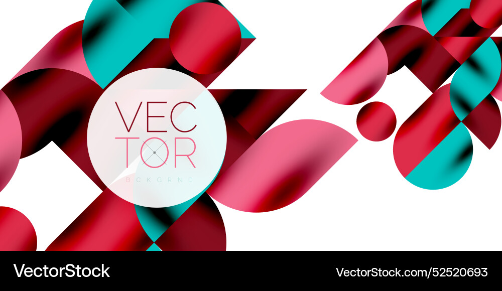 Tech minimal circular shapes geometric art Vector Image