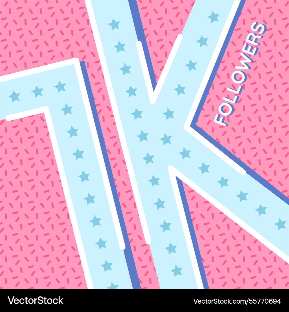 1k follower background in vintage style Royalty Free Vector