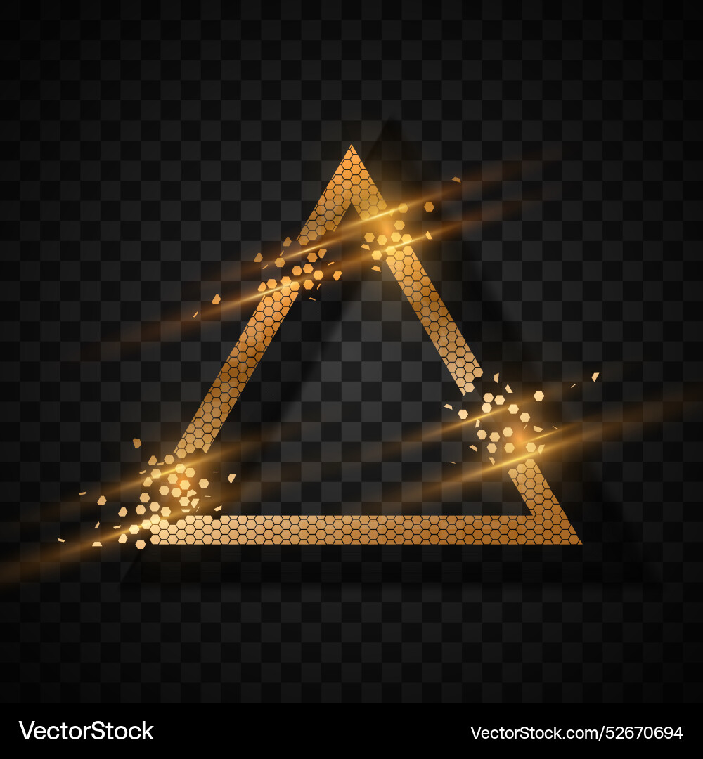 Abstract decaying triangle of hexagons isolated Vector Image