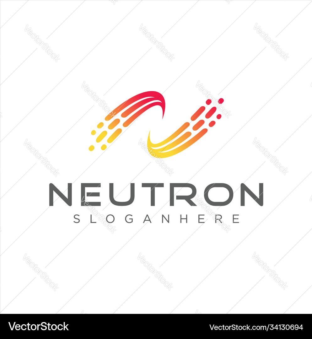 Abstract letter n logo technology and networking Vector Image