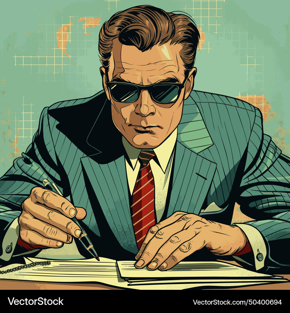 Businessman working hard Royalty Free Vector Image