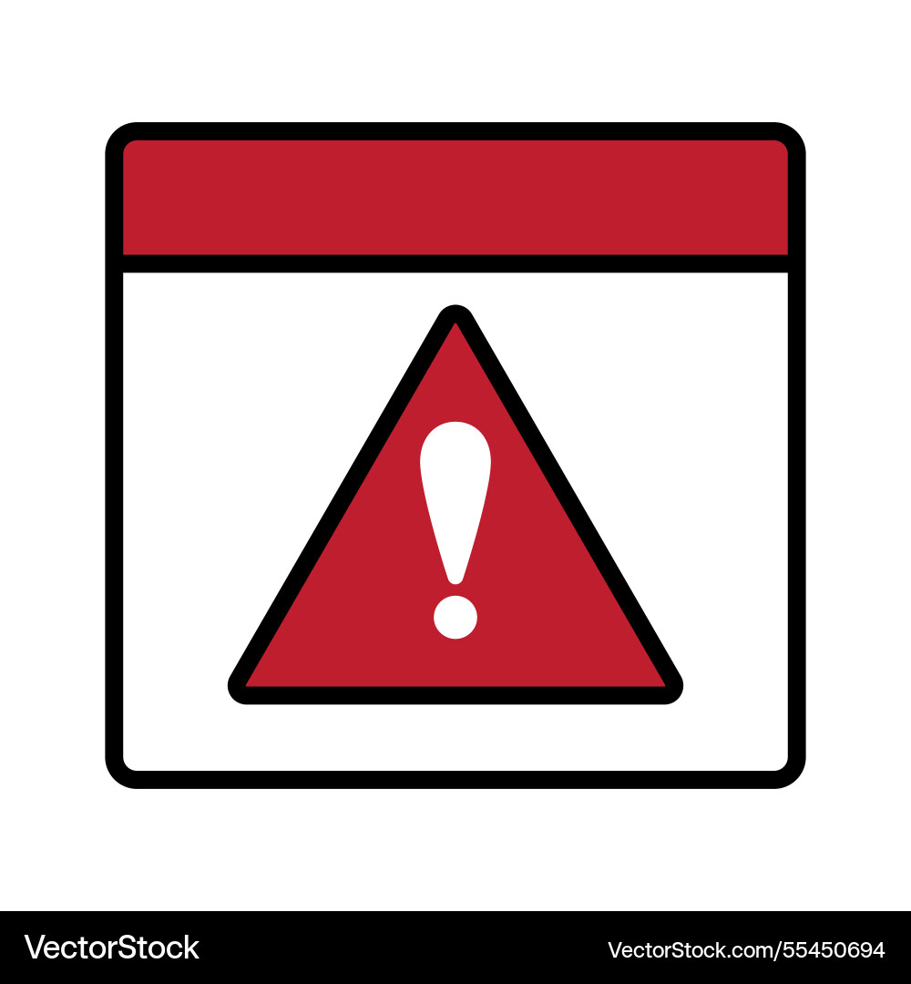 Calendar with warning triangle icon Royalty Free Vector