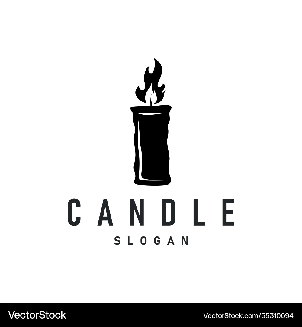 Candle logo design concept template simple Vector Image