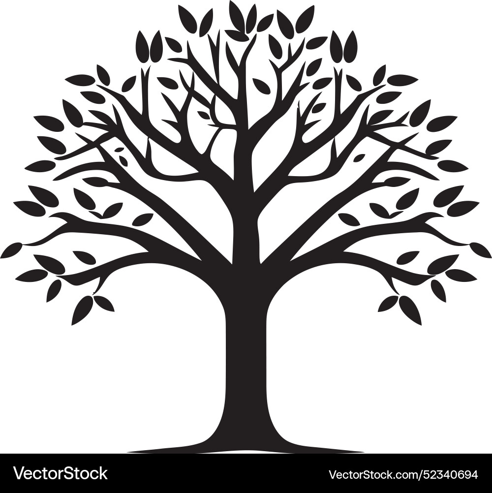 Ebony elysium intricate blackened tree Royalty Free Vector
