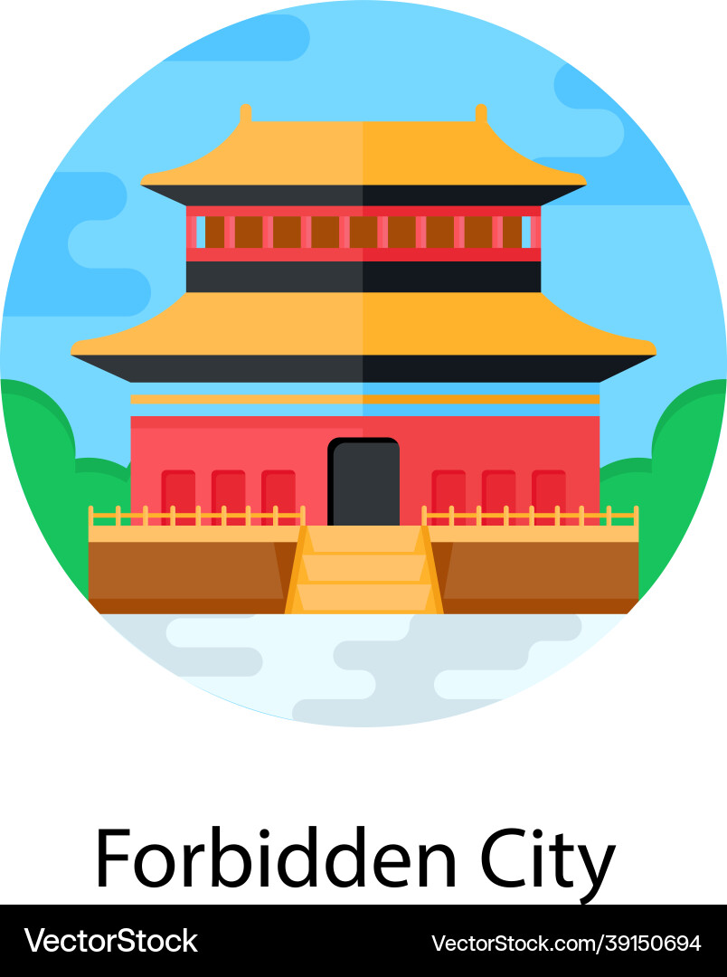 Forbidden city Royalty Free Vector Image - VectorStock