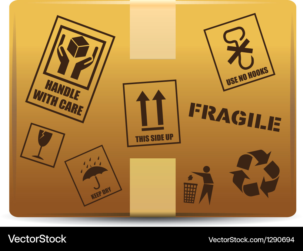 Fragile box delivery Royalty Free Vector Image