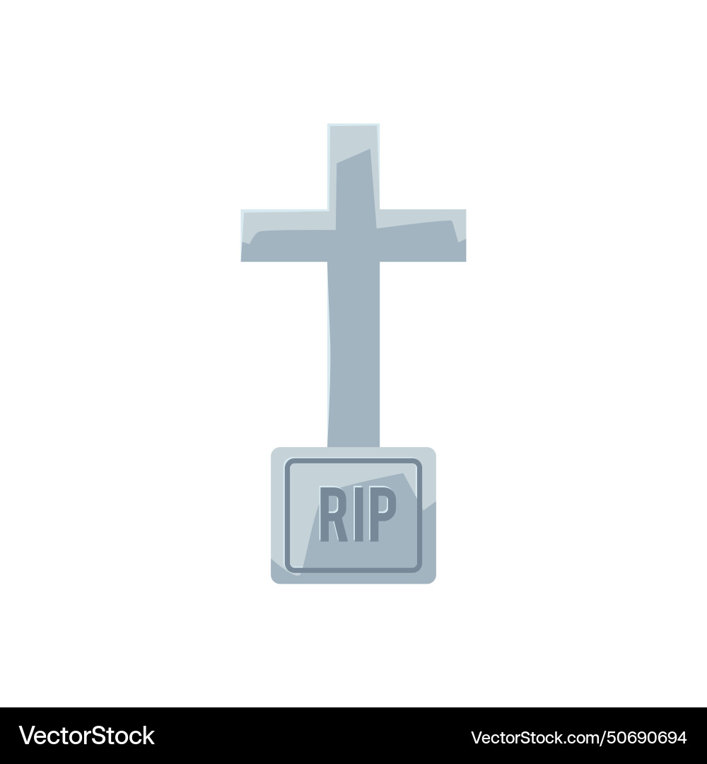 Grave cross isolated on white Royalty Free Vector Image