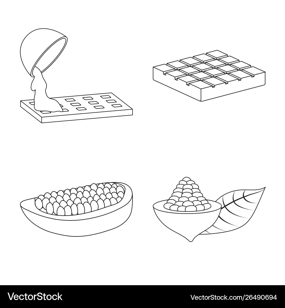 Isolated object cocoa and beans logo set Vector Image