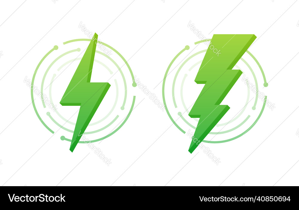 Lightning green bolt thunder lighting Royalty Free Vector