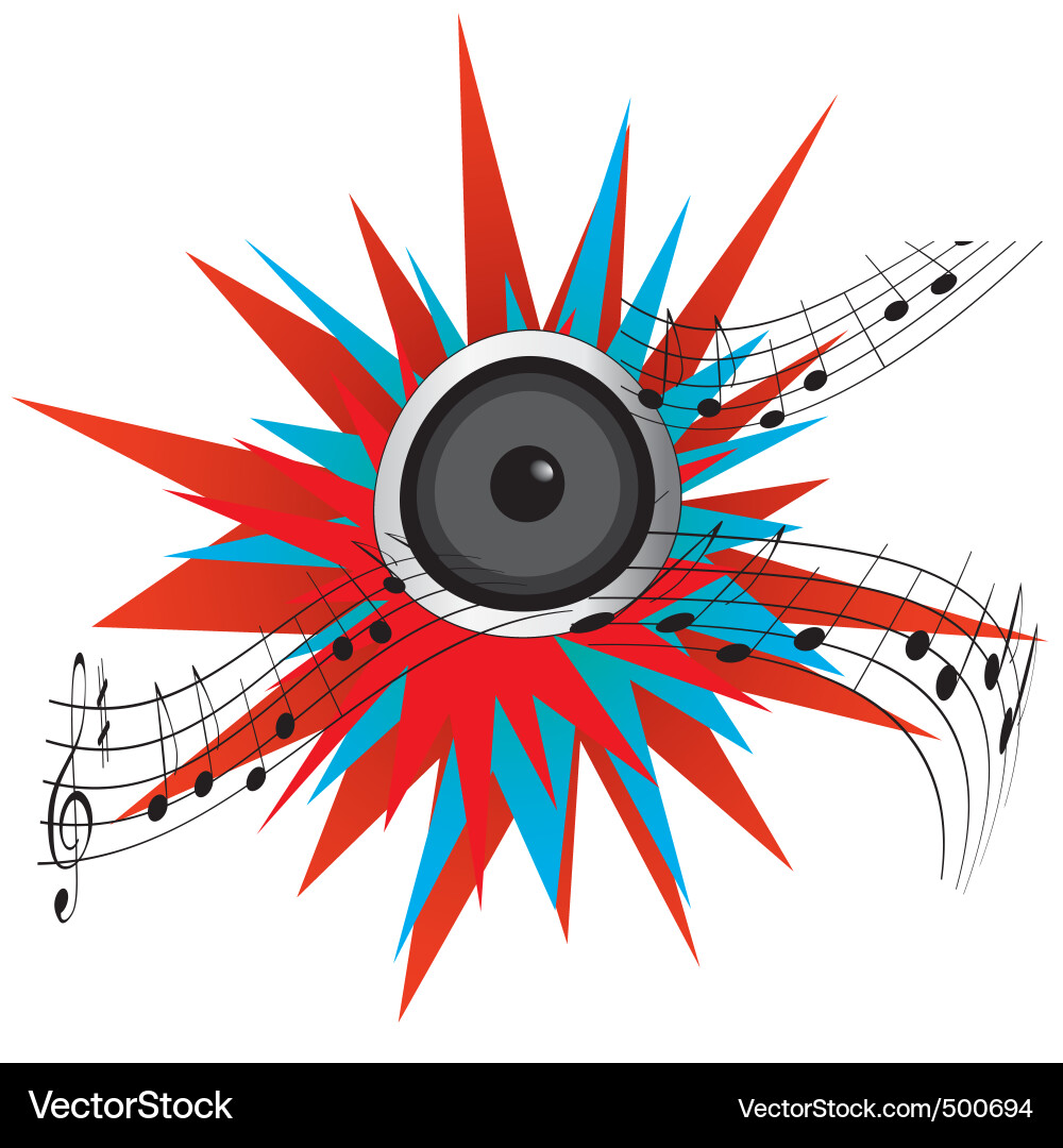 Loud music from a speaker Royalty Free Vector Image