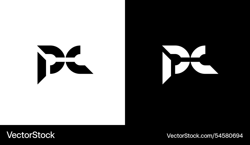 Modern and cool pc logo design Royalty Free Vector Image
