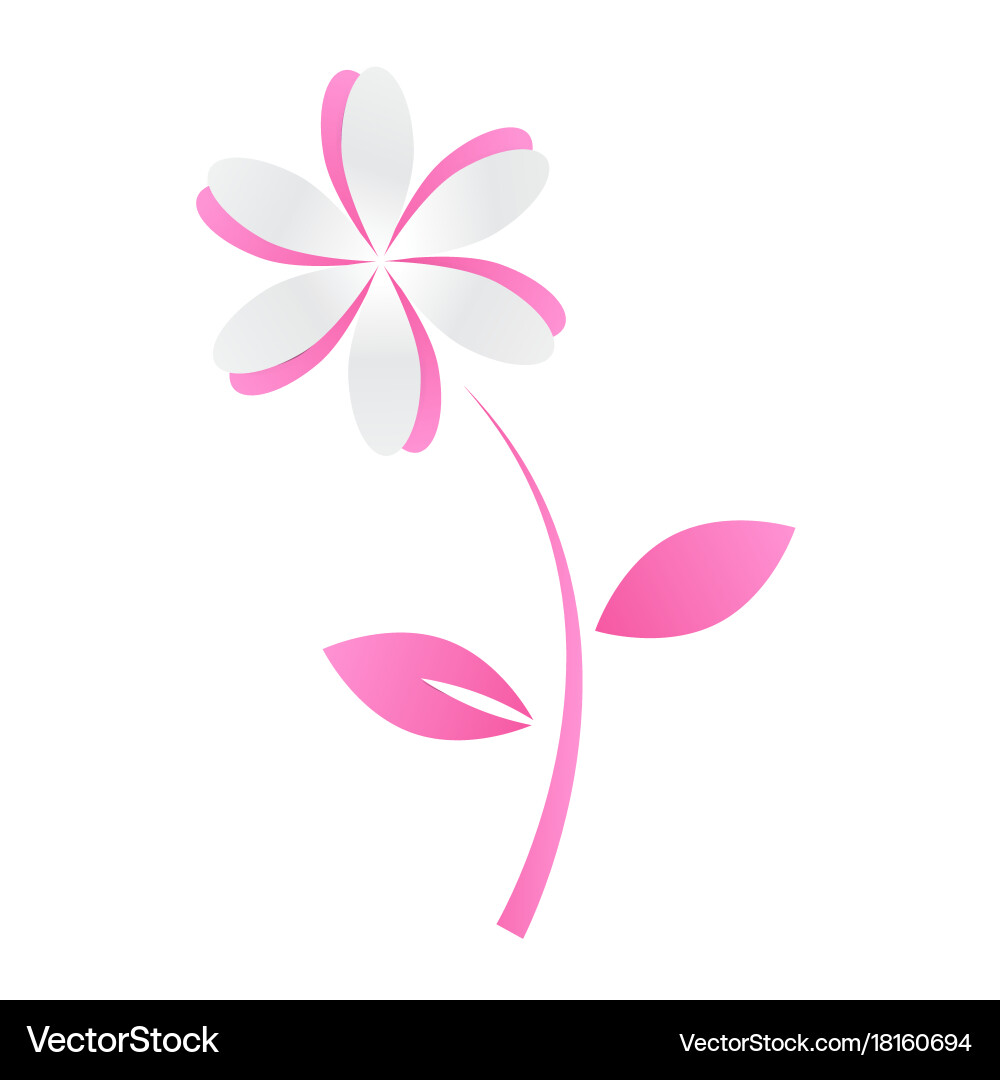 Pink paper cutout flower Royalty Free Vector Image