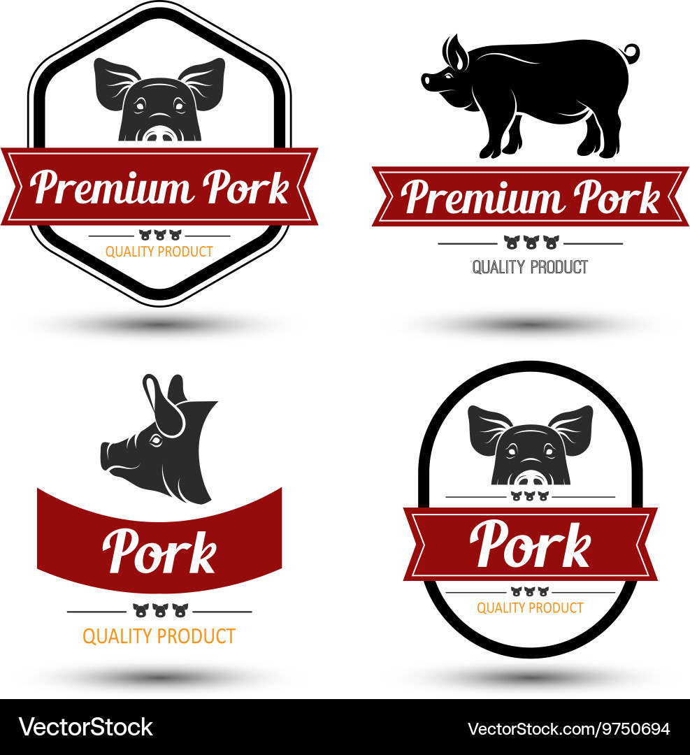 Pork label Royalty Free Vector Image - VectorStock