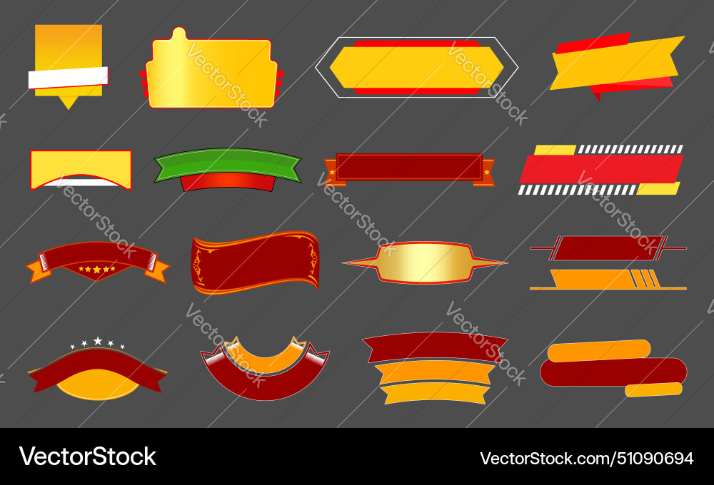 Set of ribbons labels and sticker design elements Vector Image