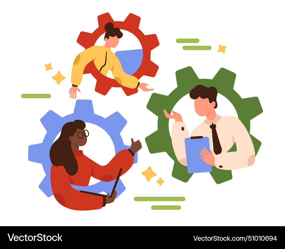 Strong dedicated team effective cooperation Vector Image