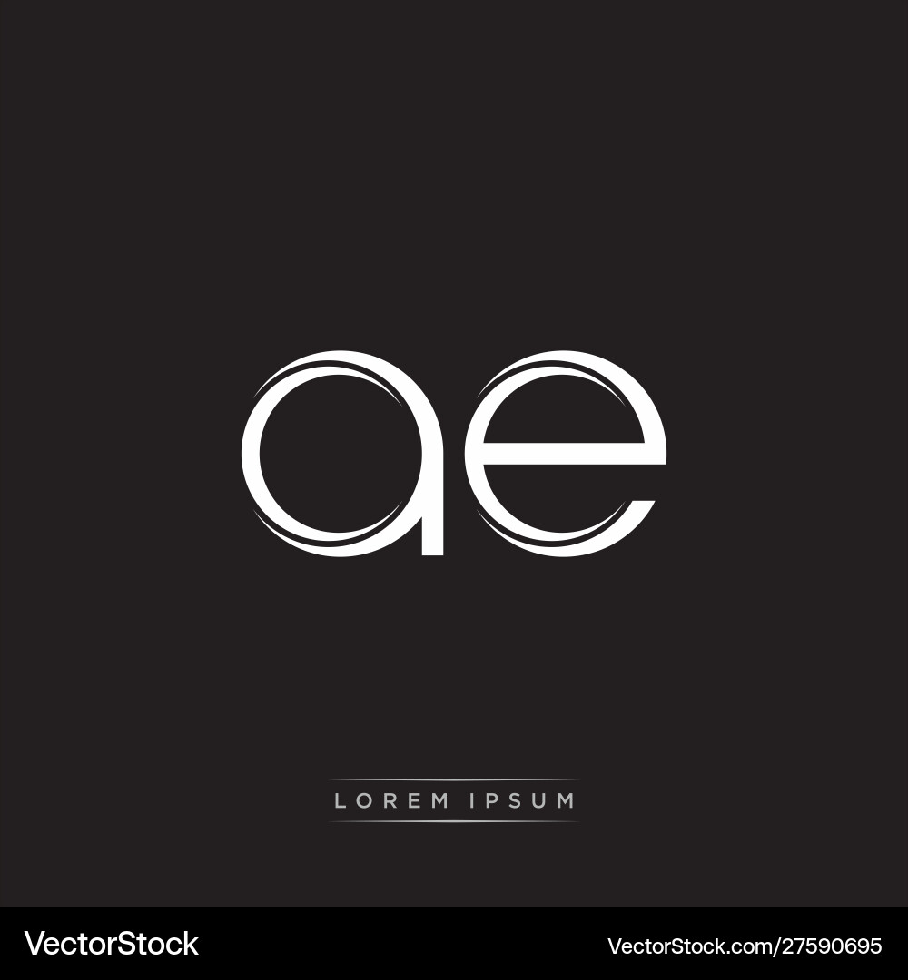 Ae initial letter split lowercase logo modern Vector Image