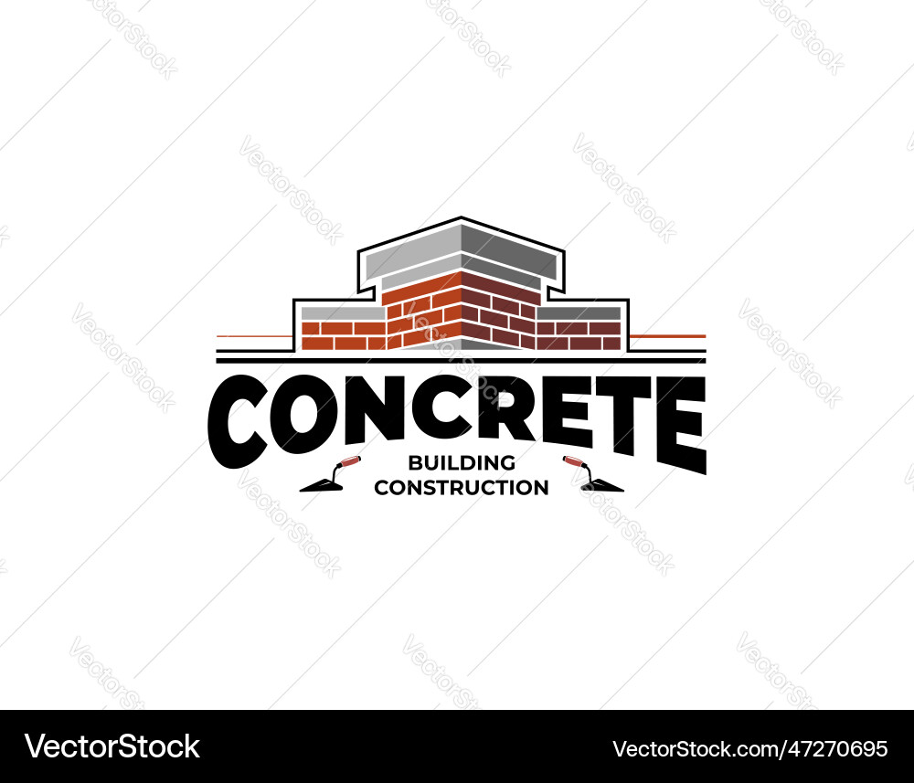 Brick construction builder work logo design Vector Image