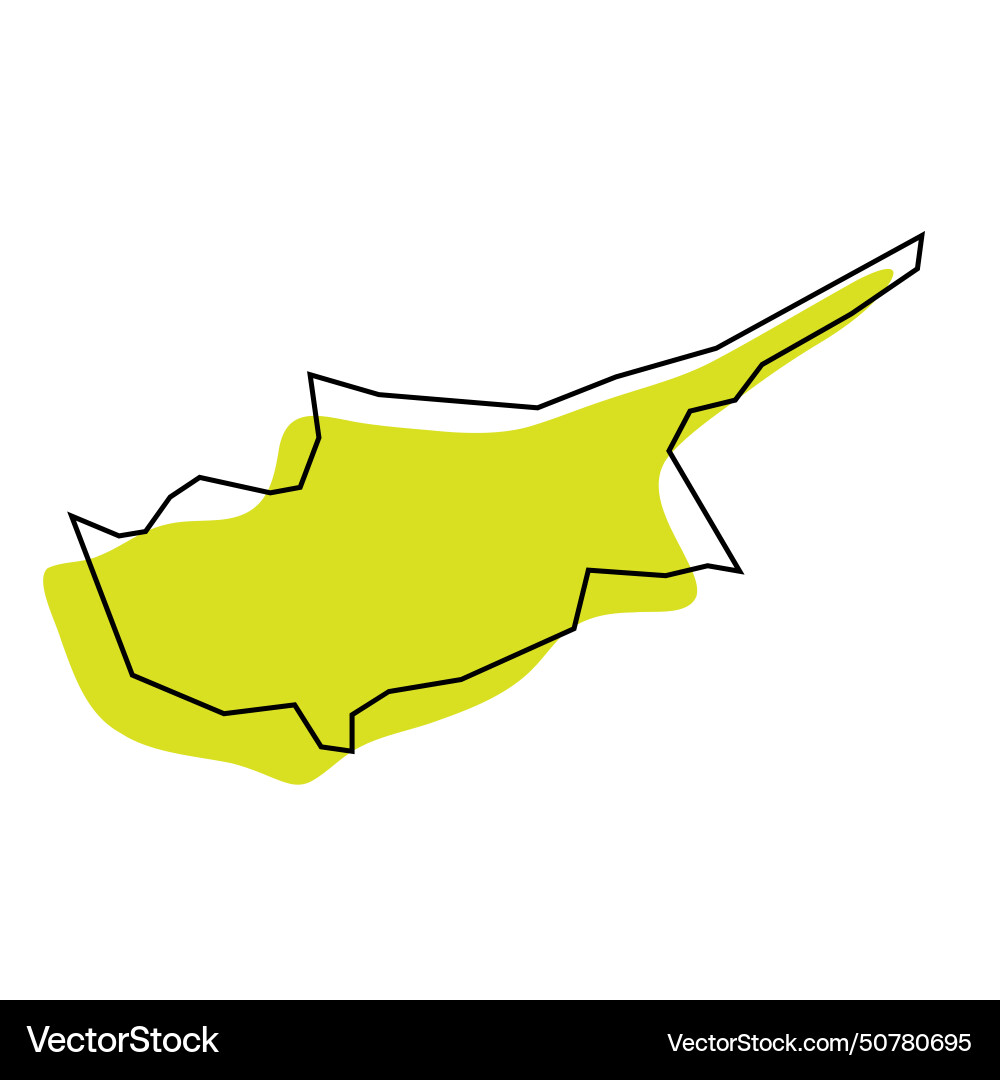 Cyprus simplified map Royalty Free Vector Image
