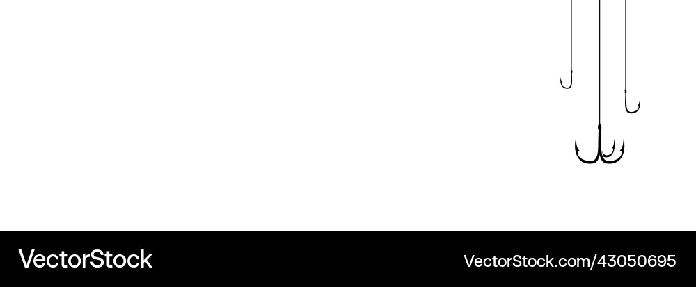 Fishing hooks barbed fish hook Royalty Free Vector Image