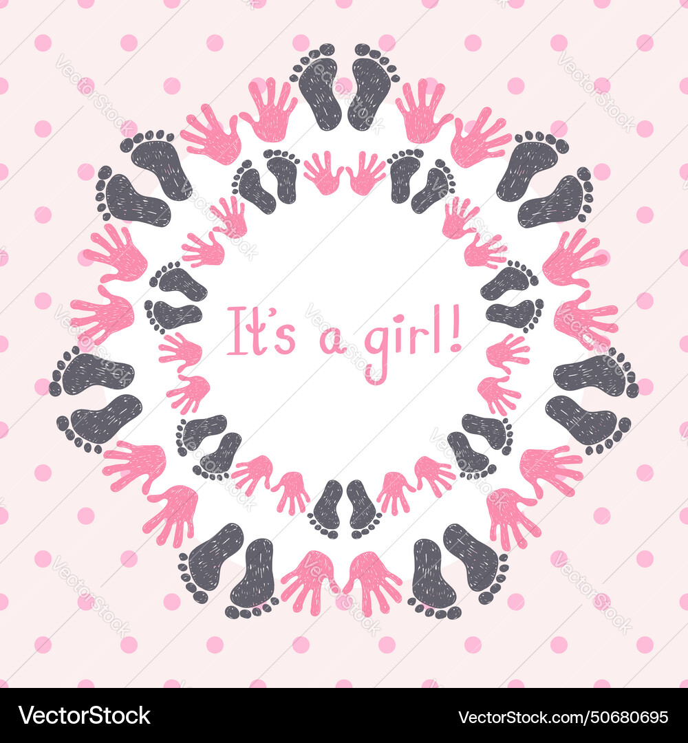 Its a girl card template congratulation poster Vector Image