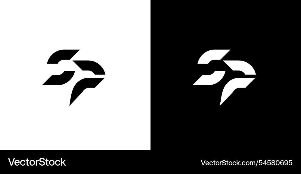 Modern and cool sp logo design Royalty Free Vector Image
