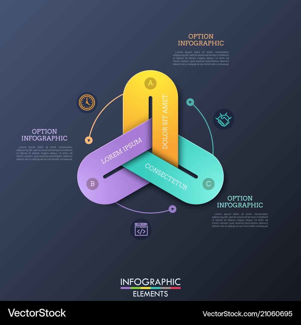 Modern infographic design templates with 3 Vector Image