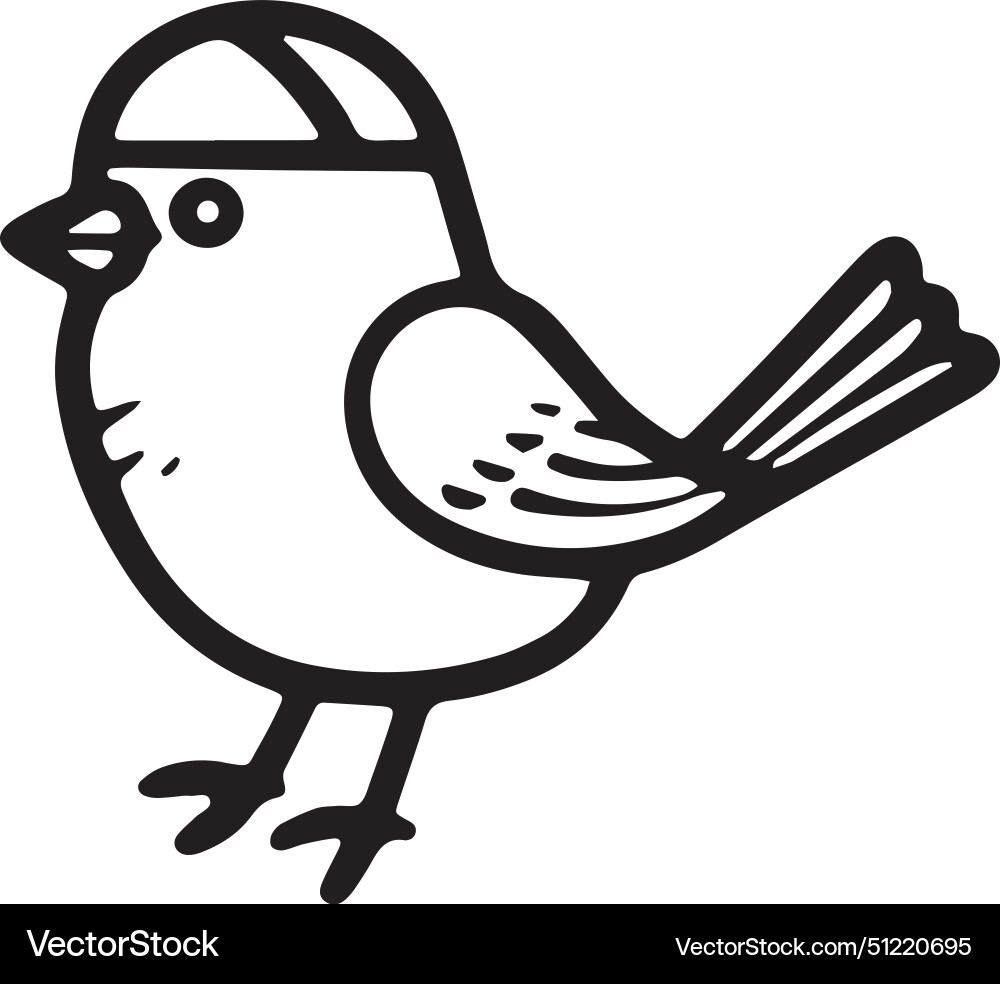Monochrome bird isolated Royalty Free Vector Image
