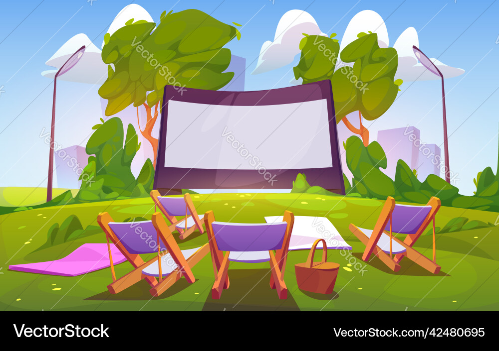 Outdoor Movie Night Royalty Free Vector Image - VectorStock
