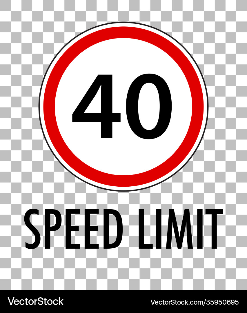 Red traffic sign on transparent background Vector Image