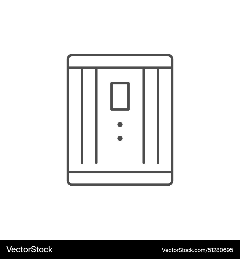 Tanning cabin line outline icon Royalty Free Vector Image