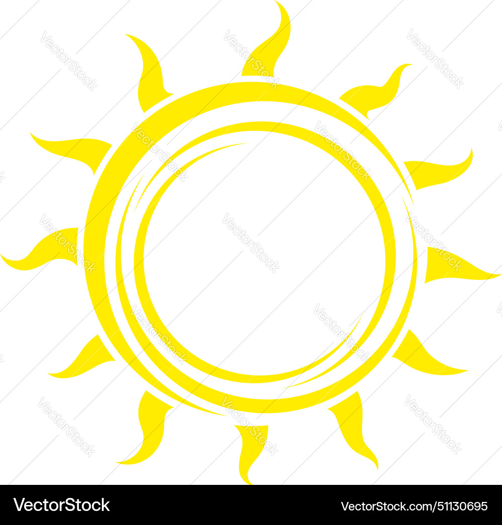 Yellow bright beautiful summer sun design Vector Image