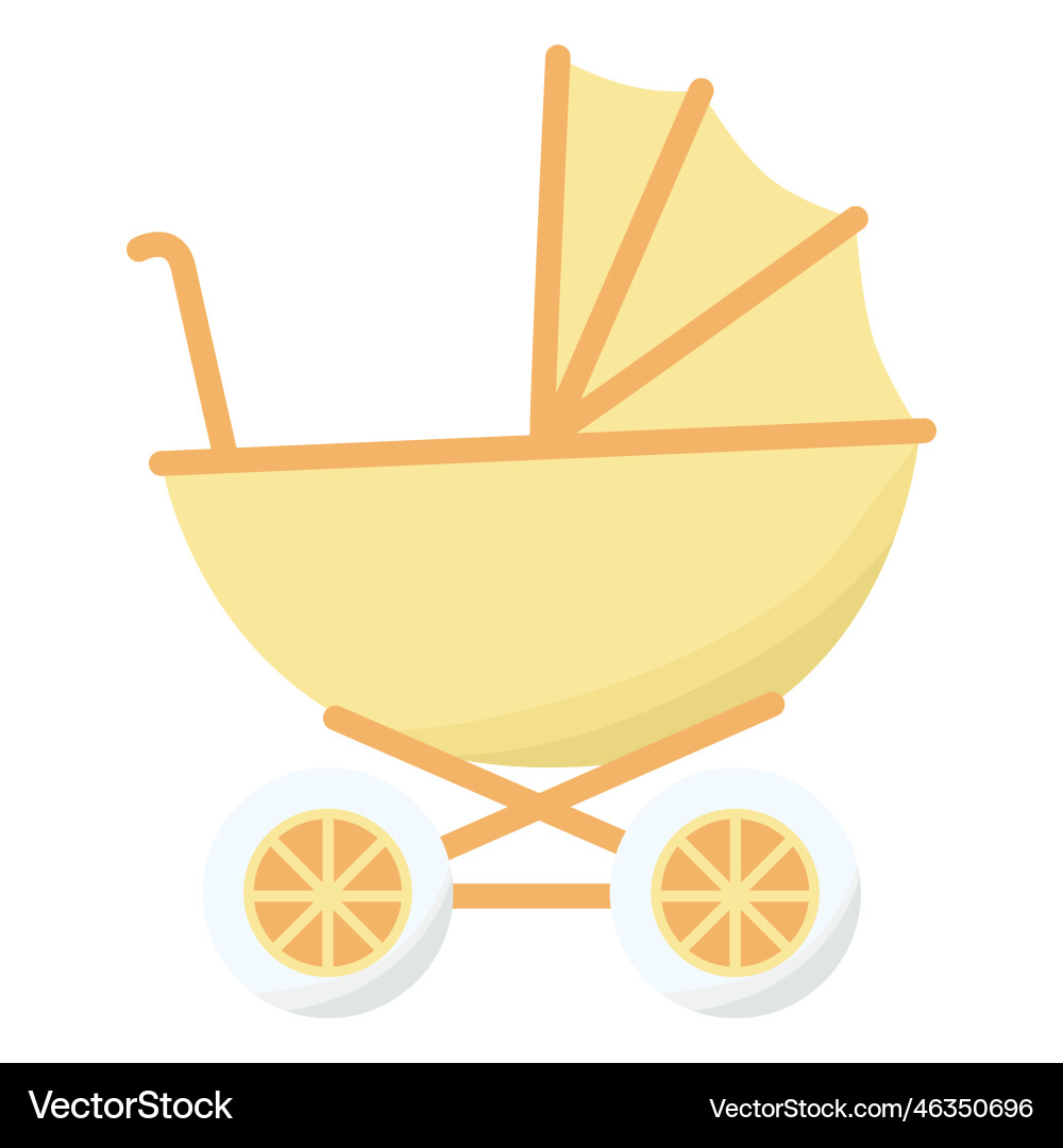 Baby carriage wheel flat Royalty Free Vector Image