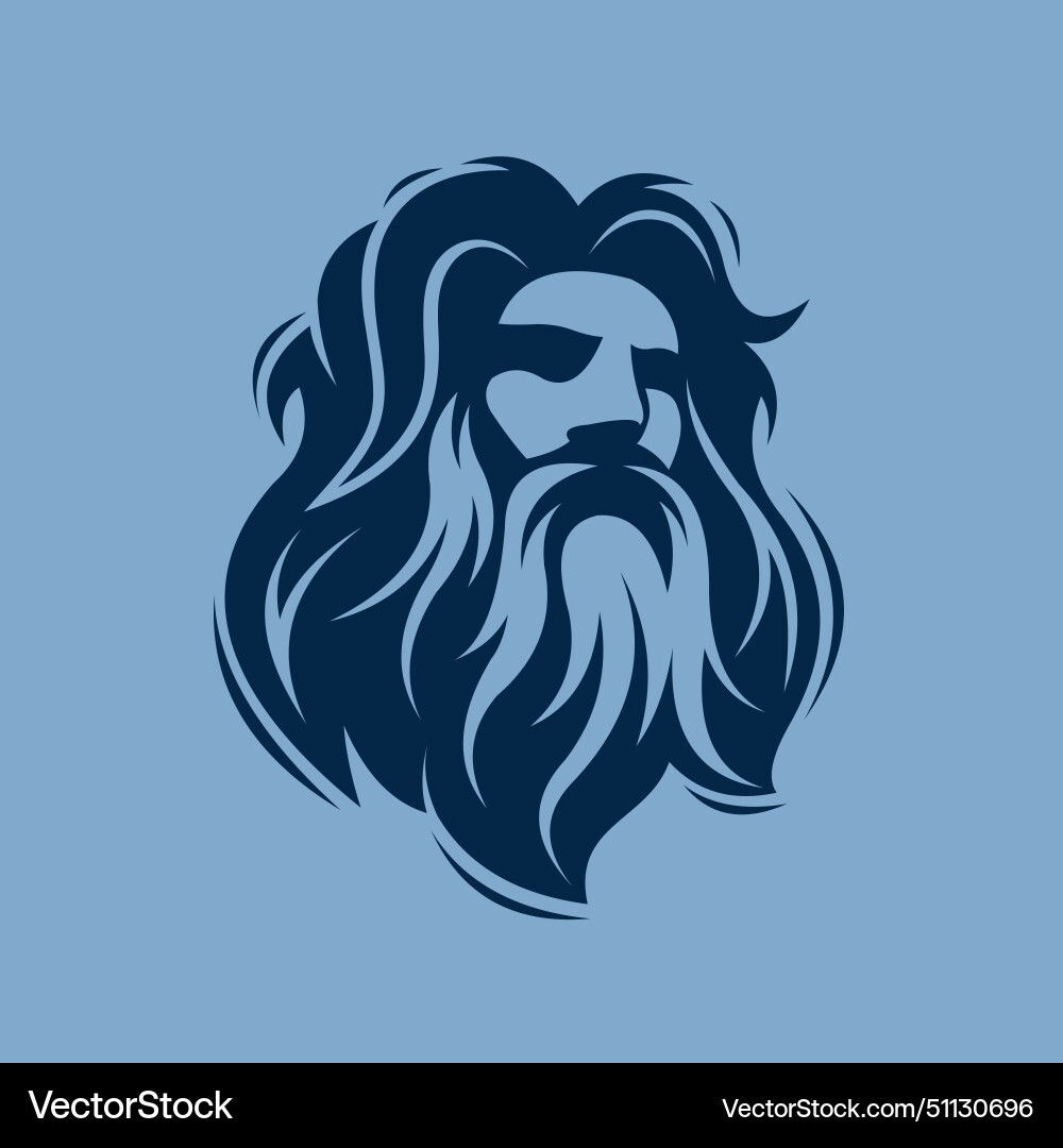 Bearded man logo silhouette Royalty Free Vector Image